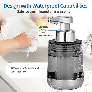 Automatic Soap Dispenser Touchless: 10oz Foaming Soap Dispenser, Hand Free Soap Dispenser Rechargeable Soap Dispenser, for Bathroom, Kitchen, Hotel…