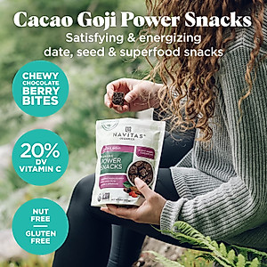 Navitas Organics Superfood Power Snacks, Cacao Goji, 8 oz. Bag, 11 Servings — Organic, Non-GMO, Gluten-Free
