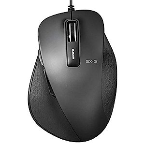 ELECOM Wired Mouse Blue LED Grip Feeling EX-G Series M Size 5 Buttons Red M-XGM10UBBK