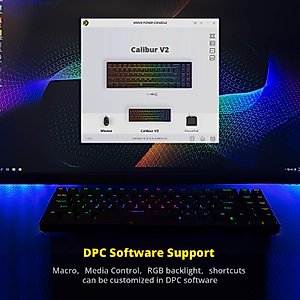 DREVO Calibur V2 TE RGB 60% Wired Mechanical Gaming Keyboard, 71-Key Small Compact, Work for PC/Mac, Detachable USB Type-C, Outemu Brown Switch, Black