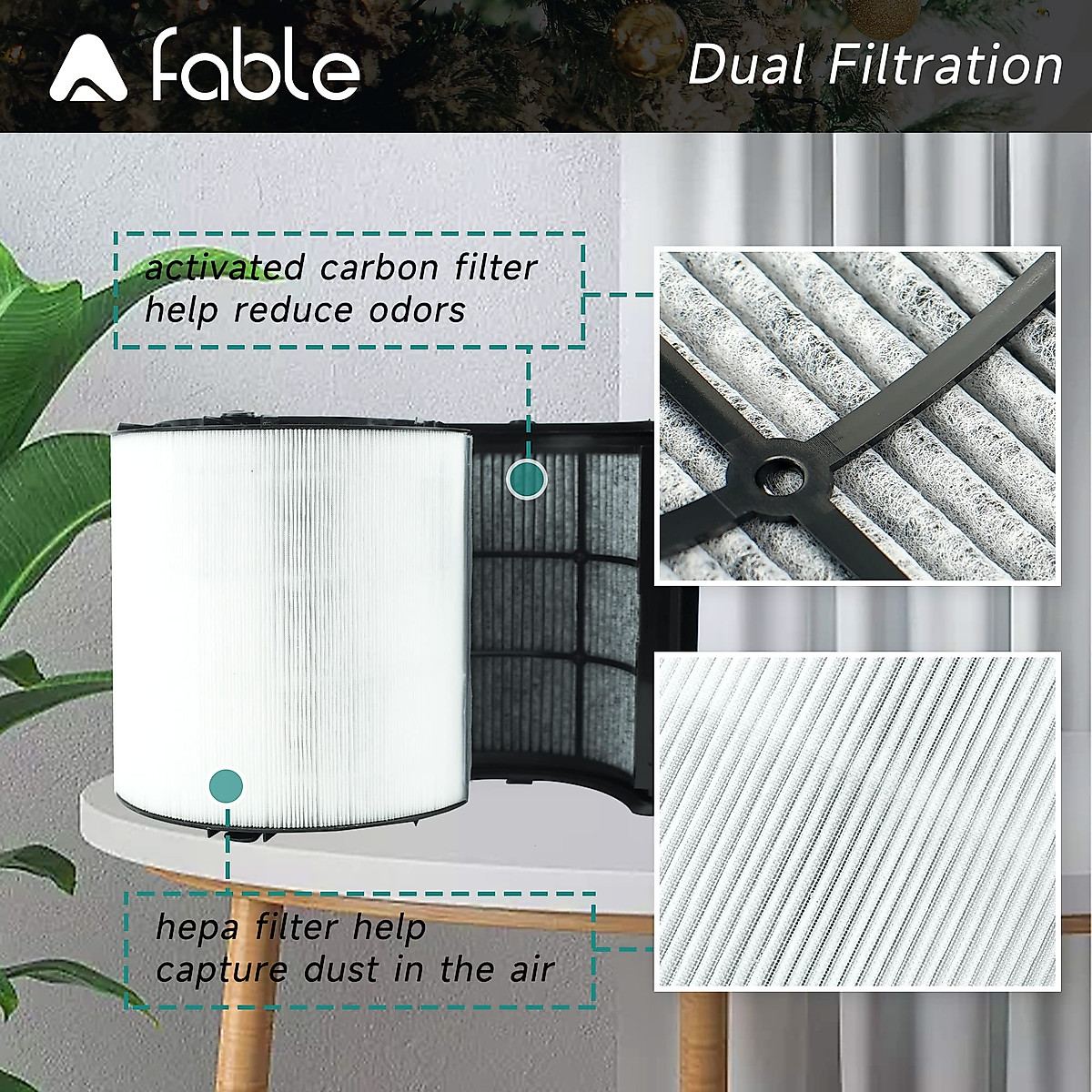 2 Pack TP06 Replacement Filter Compatible with Dyson TP06 TP04 HP04 HP06 TP07 HP07 HP09 TP09 TP08 PH01 PH02 PH03 360° Combi 2 in 1 HEPA+Carbon Filters,Black