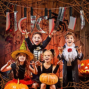 3 Pieces Halloween Knife Fake Knife Halloween Machete Toy Plastic Halloween Butcher Sickle Weapon Prop Halloween Party Decoration