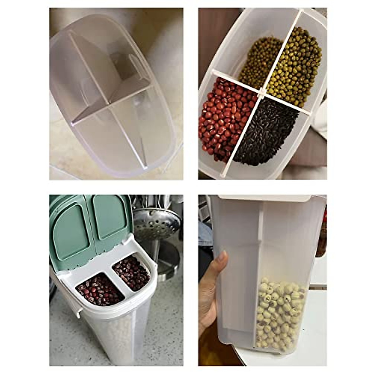 MORNITE Food Airtight Container, Cereal Container Storage, Pasta Spaghetti Container Box Jars for Kitchen Noodles Nuts Snacks Rice,Green