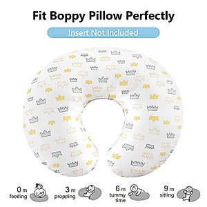 TILLYOU 2PK Breast Feeding Nursing Pillow Cover with Hidden Zipper, Luxury Egyptian Cotton Breathable Soft Slipcover for Baby Boy Girl,Pink Elephant & Pink