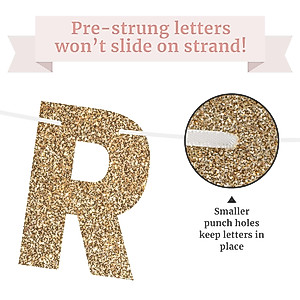 Pre-Strung Let's Party But Only Till 9 PM Banner - NO DIY - Gold Glitter Funny Birthday Party Banner For Men & Women - Pre-Strung on 8 ft Strands - Gold Party Decorations & Decor. Did we mention no DIY?