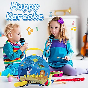 Kids Karaoke Machine for Girls Boys with 2 Microphones Toddler Singing Toys Children Karaoke Singing Machine Recording Voice Changing Speaker for Party Christmas Birthday Gift