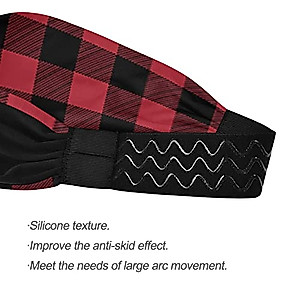 Unisex Workout Headbands Buffalo-Plaid-Happy-Camper Elastic Yoga Sweatband Stretchy Sports Hairband