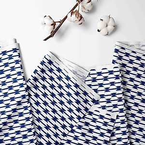 Bacati - 2 Pack Aztec Kilim Printed Neutral 100% Cotton Universal Baby US Standard Crib or Toddler Bed Fitted Sheets (Navy)