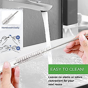 CteaTs Glass Replacement Straws Compatible with Stanley 40 oz 30 oz Cup Tumbler - 6 Pack Reusable Stanley Straws with 2 Cleaning Brushes Clear Long Straws for Stanley Cup Accesspries