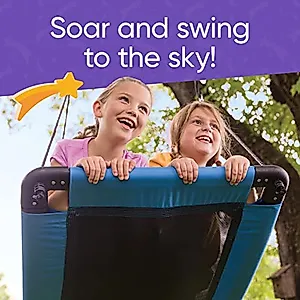 HearthSong 60 Inch SkyCurve Rectangular Platform Swing with Comfy Mat and Steel Frame, Holds up to 400 lbs.