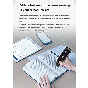 Scan Reader Pen Language Translator Smart Pen OCR Dictionary Scanner Real-time Translation Learning & Education Assistant with LCD Touchscreen Camera Support 112 Languages for Travel & Business