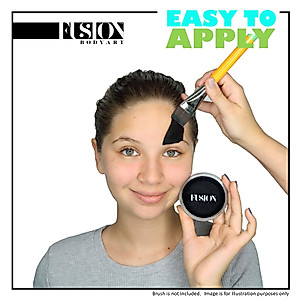Fusion Body Art Pro Face Paint | Prime Strong Black (32gm), Professional Quality Water Activated Face and Body Paint Supplies Single Makeup Cake Hypoallergenic, Non-Toxic, Safe, Vegan
