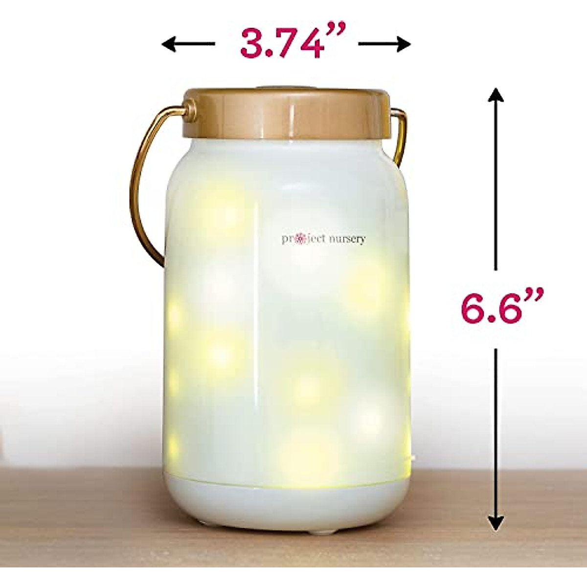 Project Nursery Dreamweaver Firefly Jar Night Light & Sound Soother with Adjustable Sleep Timer, Adjustable Volume, Rechargeable Battery (PNJ45V)