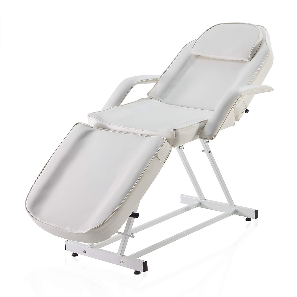 BELLAVIE Adjustable Table Chair Salon Bed for Professional Massage Facial Lash Beauty Treatment Spa Tattoo Eyelash Microblading Esthetician Equipment - White