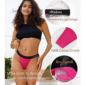 chahoo Thongs for Women Pack Sexy G String Thongs for Women Cotton Panties Low Rise Soft T-back Underwear women 5 Pack