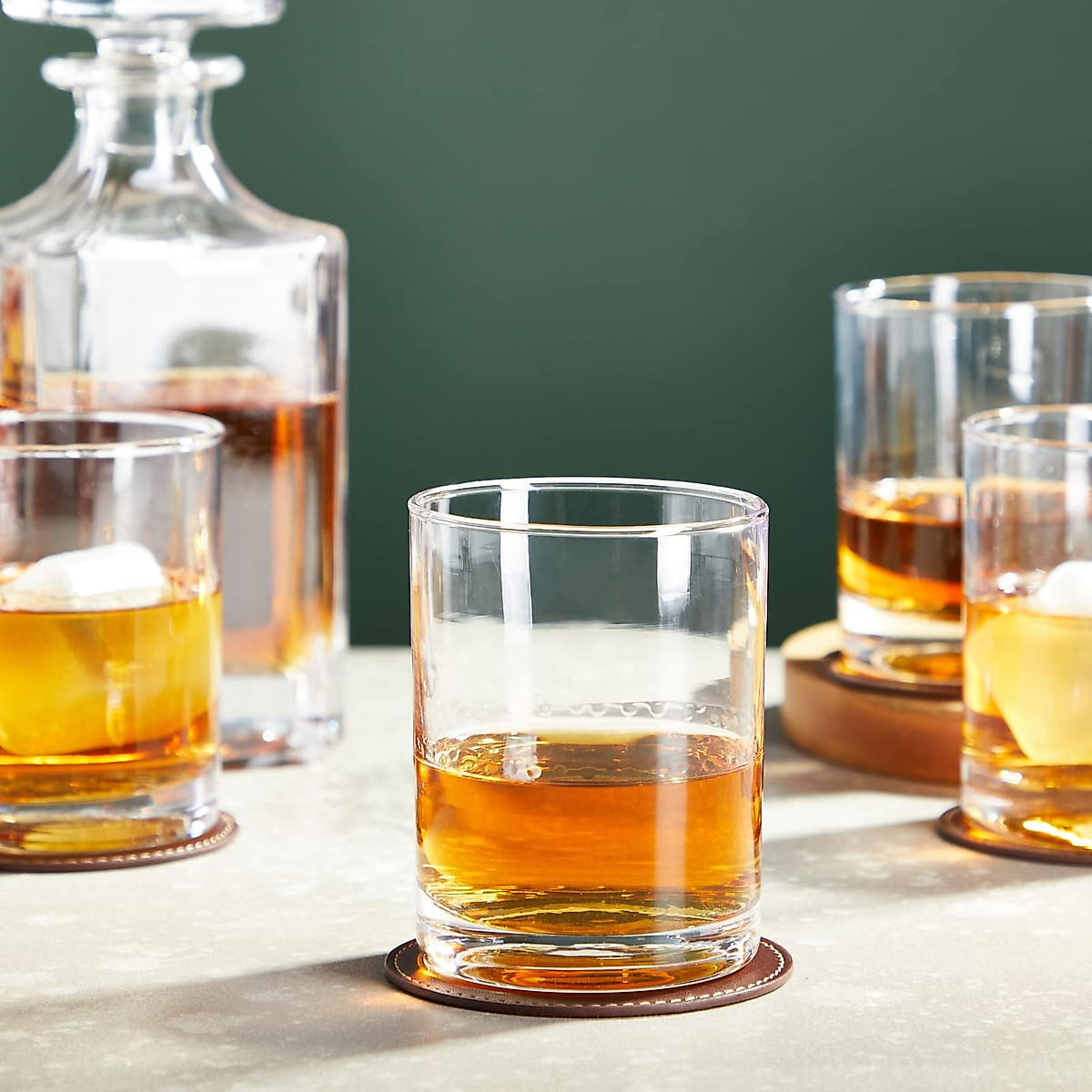 Juvale 12oz Whiskey Glasses, Set of 8 Double Old Fashioned Glass for Scotch, Bourbon, Cocktails