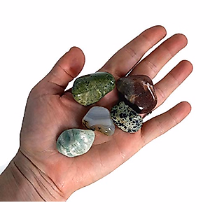 Tumbled Gemstones Handmade Zen Garden Kit for Desk Accessories Zen Office Decor Relaxing Gifts for Coworkers Mini Zen Garden with Polished Natural Stones
