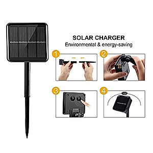 kemooie 2 Packs Solar String Lights, 100 LED 33FT 8 Twinkle Modes Green Solar Powered Fairy Lights, Waterproof for Outdoor, Tree, Garden, Christmas Decorations (Green)