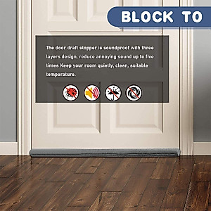 Under Door Draft Stopper,37 Inch Twin Door Draft Stopper Cuttable and Washable,Door Draft Blocker Energy Saving Door Weather Stripping Reduce Noise Window Breeze Blocker Adjustable Door Sweeps, White