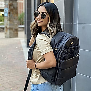 Itzy Ritzy Dream Diaper Bag Backpack - Compact Baby Backpack Diaper Bag with 14 Pockets, Changing Pad, Stroller Straps, Laptop Pocket & Comfortable Straps (Midnight Black)