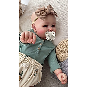 Angelbaby Big Reborn Toddler Baby Doll Girl, 24inch Realistic Look Soft Silicone Newborn Dolls Lifelike Happy Bebe Without Hair Weighted Cuddy Toys for Kids Gifts