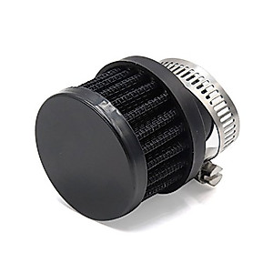 uxcell Black 25mm Inlet Dia Car Vehicle Air Intake Filter Cleaner w Adjustable Clamp
