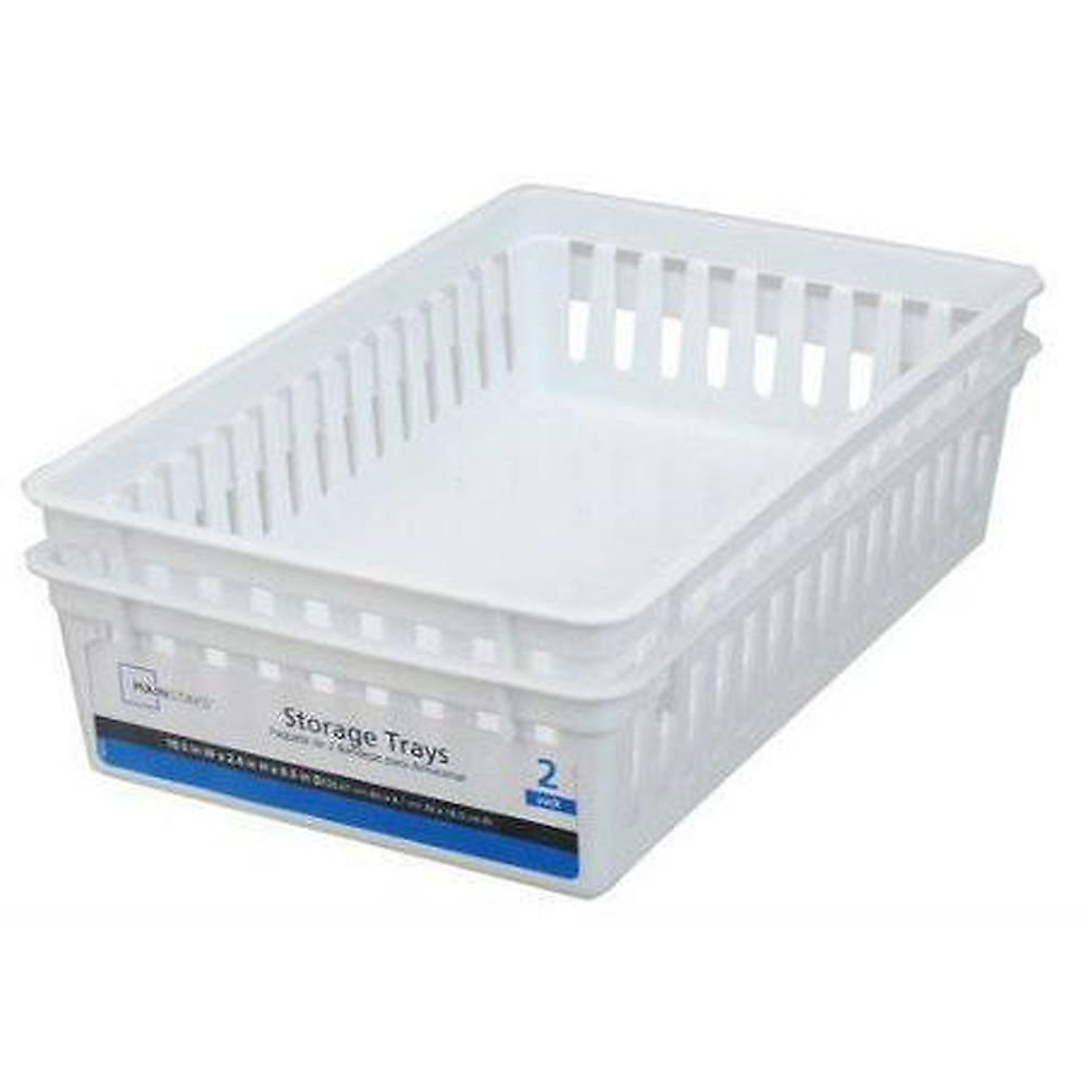 Plastic Rectangular Storage Trays Baskets Organization Bundle - Set of 4