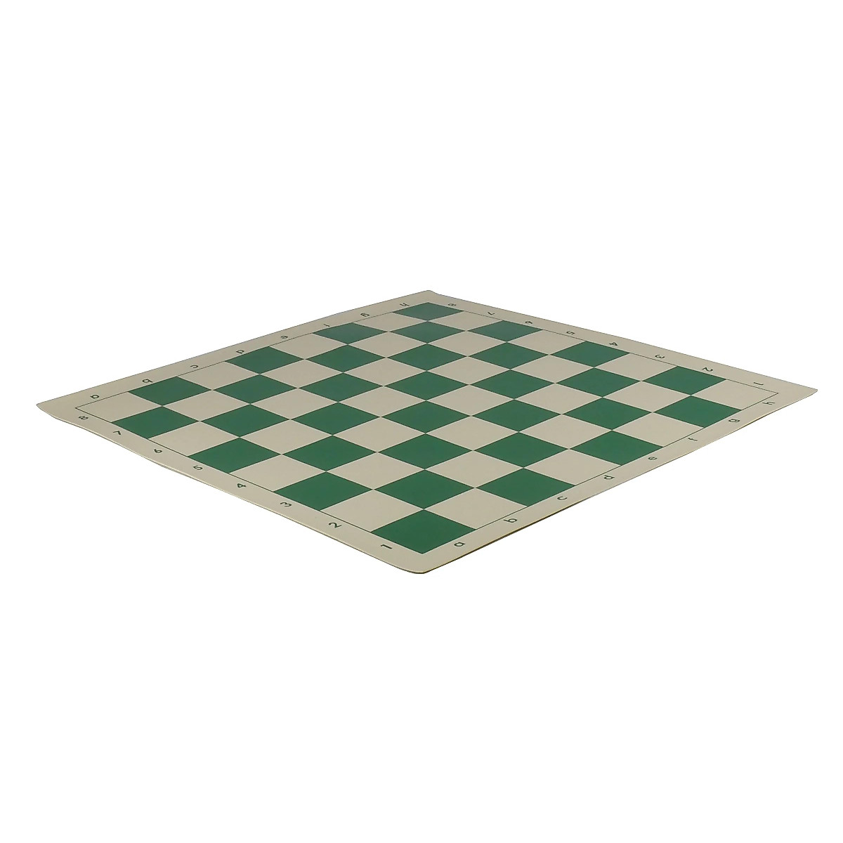 Worldwise Imports Roll-Up Vinyl Chessboard in Green and Buff with Alphanumeric Markings