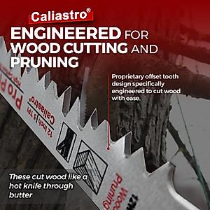 Caliastro 12-Inch Wood Pruning Saw Blades for Reciprocating/Sawzall Saws - 5 Pack