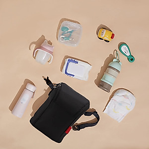 Alomejor Baby Bottle Cooler Bag Portable Cooler Bag Bottle Storage Bag Waterproof Nylon Insulation Tote Pouch for Outdoor (Black)