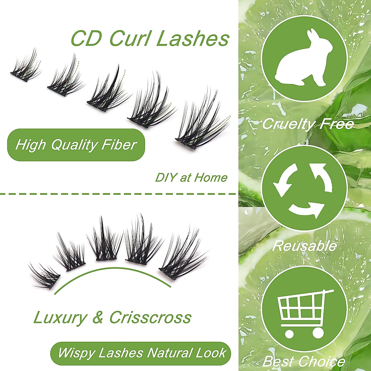 Fyonas Lash Clusters Fluffy Individual Lashes Cluster Eyelash Extensions 110 Pcs D Curl Manga Lashes Natural Look DIY Lash Extensions at Home Mix 8-16mm (Fairy)