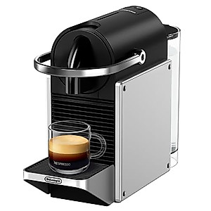 De'Longhi Nespresso Pixie EN127.S, Fully Automatic Coffee Machine, One-Button Coffee Machine with Multi-Function, Welcome Set Included, Compact Design, 19 Bar Pressure, 1260W, Silver