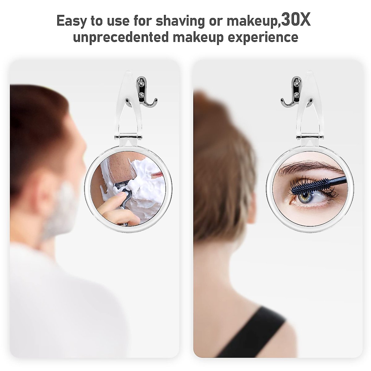 MIYADIVA Magnifying Mirror,30X Hand Mirror with Handle,Travel Magnifying Mirror with Double-Sided 1X/30X Magnification,5 in Handheld Magnifying Mirror,Foldable Makeup Mirrors for Everyone