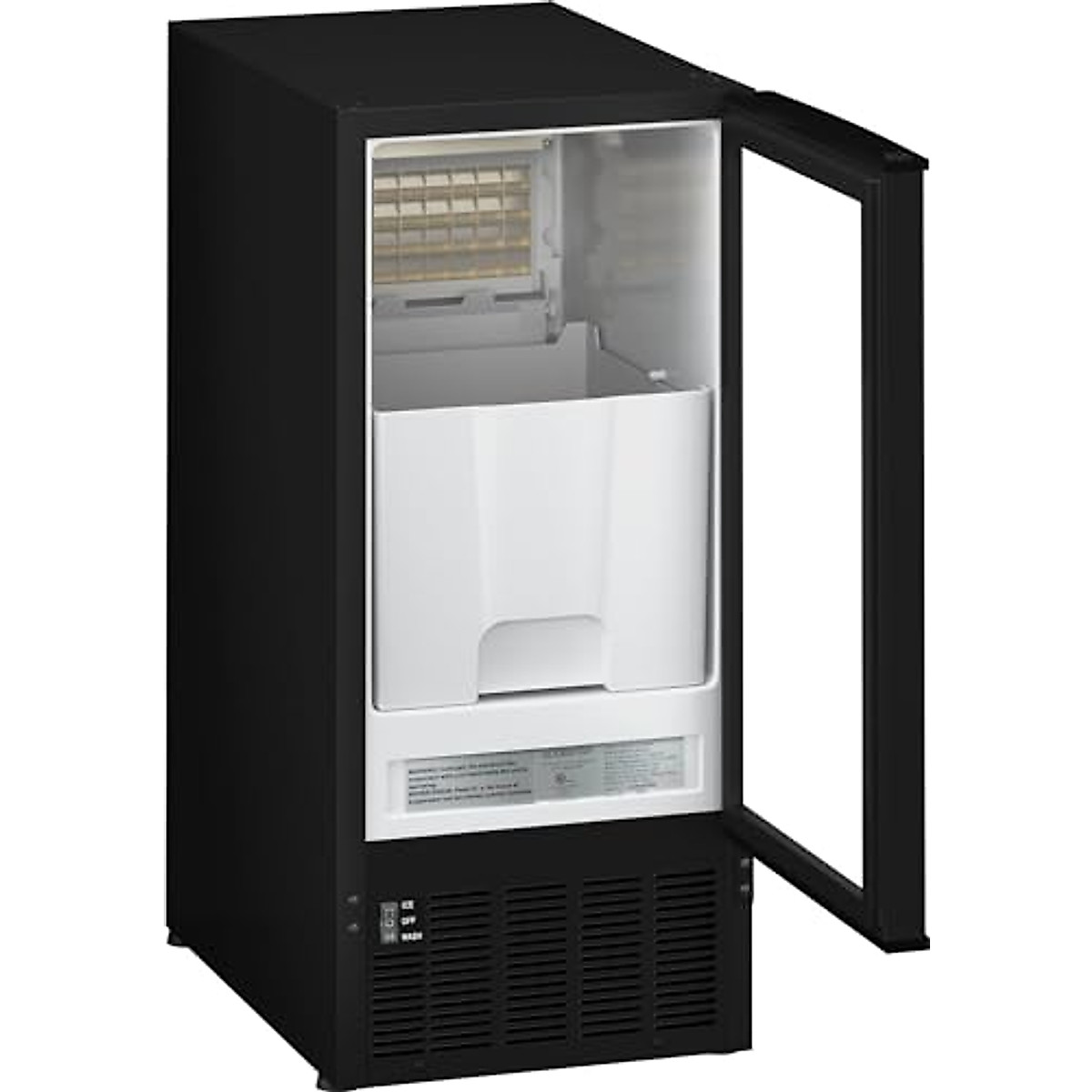 EdgeStar IB450BL 50 Lb. 15 Inch Wide Undercounter Clear Ice Maker - Black Stainless Steel