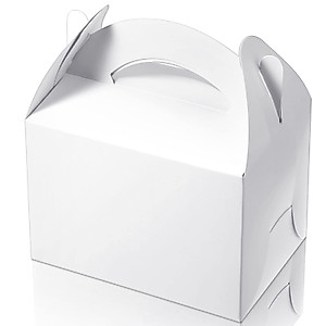 60 Pieces Gable Boxes White Treat Boxes White Candy Boxes Party Favor Boxes White Paper Gable Gift Boxes Small Goodie Gift Boxes for Wedding, Birthday Party, Baby Shower, 4.5 x 3.1 x 3.1 inches