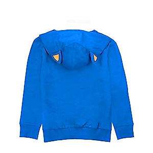 Sonic The Hedgehog Hoodie For Boys Character 3D Ears Boy's Kids Blue Hooded Jumper 7-8 Years