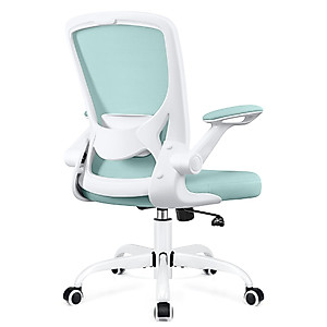 KERDOM Ergonomic Mesh Office Chair with Lumbar Support, Flip-up Arms & Swivel Feature - Adjustable Height Home/Gaming Chair (LightBlue)