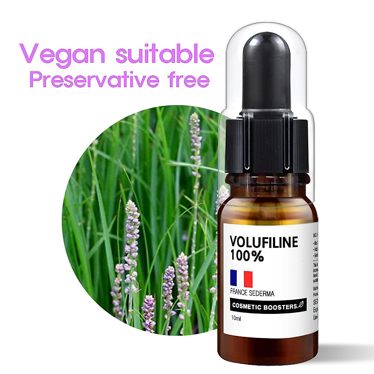 [ Volufiline 10ml ] Cosmetic Ingredient - 100% Volufiline 10ml(0.34 fl. oz) France SEDERMA | Cosmetic Grade | For face and body Improve Skin Elasticity, Wrinkle Improvement
