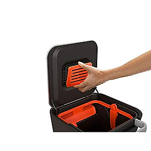 Joseph Joseph Intelligent Waste Titan Trash Can Compactor Kitchen Bin with Odor Filter, Holds up to 60L After Compaction, Stainless Steel, 20L