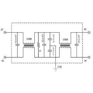 N/A 18A High Frequency AC Power Filter EMI Filter Module Anti-Jamming DIY for Speaker Audio Amplifier Home Theater
