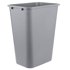 PRO&Family 41 Qt. / 10 Gallon / 38 Liters Gray Rectangular Wastebasket. Kitchen Garbage Can Office Trash Can Recycle Bin Waste Basket Touchless