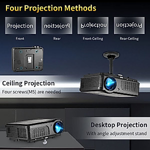 [-$151] 1080P Projector with WiFi Bluetooth, HD Outdoor Movie Projector Android OS 7500Lm Home Theater Support 4D Keystone/Zoom/200” Display Compatible with Phone/PC/Fire Stick/DVD/PS5/HDMI/USB