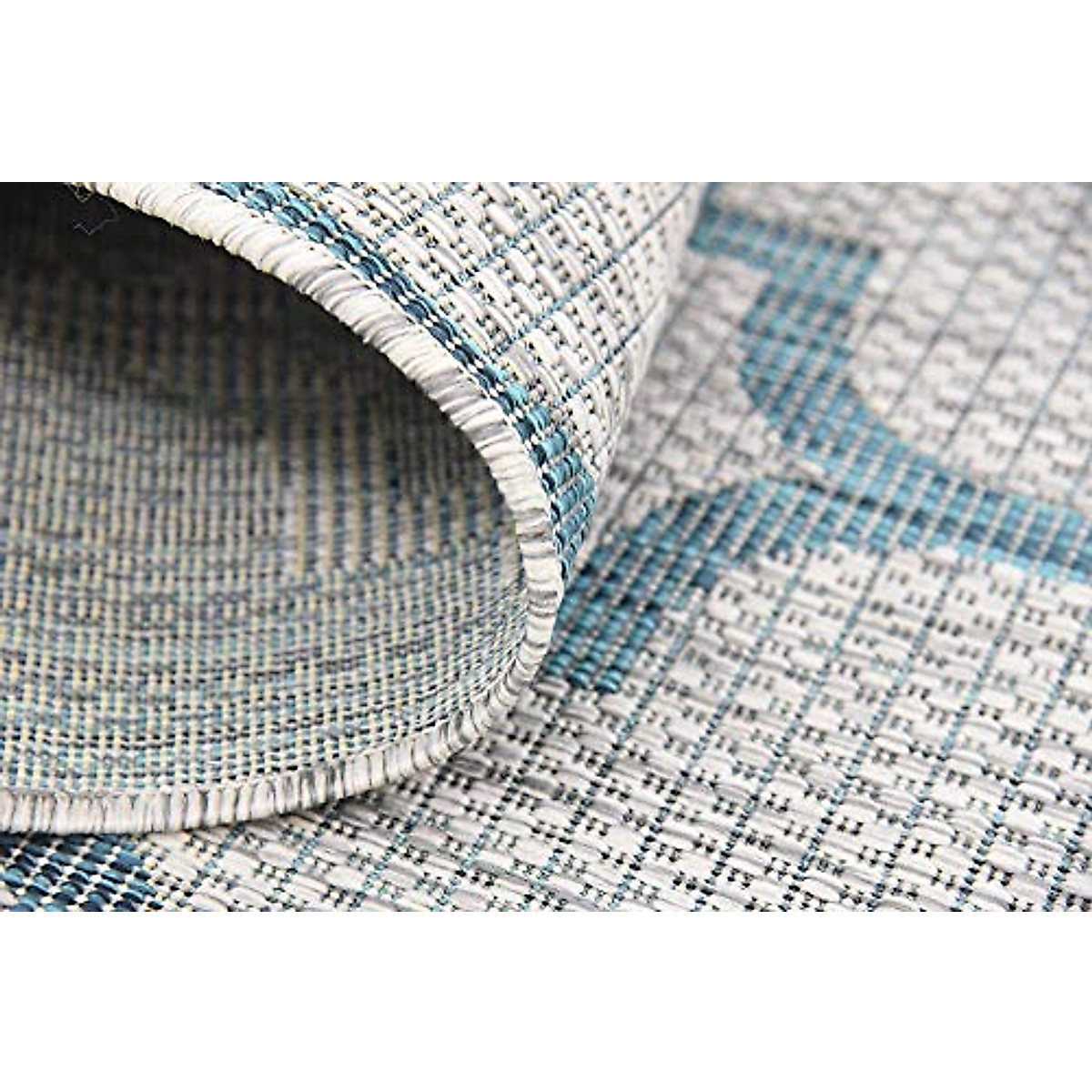 Unique Loom Outdoor Trellis Collection Area Rug (7' 1" x 10' Rectangle, Gray/ Ivory)