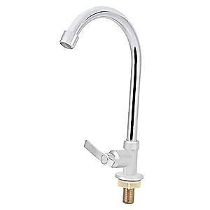 Kitchen Sink Faucet High Arc Vertical Faucet Single Cold Water Tap G1 2in Zinc Alloy Faucet Without Hose for Home Use
