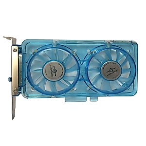 Vantec SP-FC70-BL Spectrum System Fan Card with Dual Adjustable 70mm UV LED Fans (Blue), 195x92x20mm
