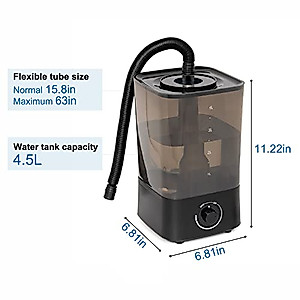 Reptile Fogger 4.5L Top Filling Terrariums Humidifier Reptile Mister Lizard Tortoise Amphibian Foger with Hose for Reptiles, Amphibians, Herps, Vivarium(Dial Knob)