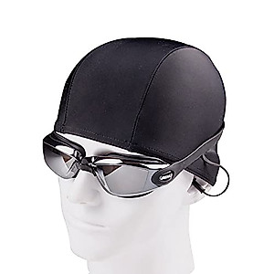Large Frame Swimming Goggles One Piece Earplug Waterproof and Antifogging HD Electroplate Large Frame Goggles for Adult