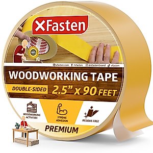 XFasten Double Sided Woodworking Tape w/Yellow Backing 2.5 Inches x 30 Yards