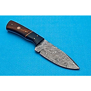 EEAABBR Coustom Handmade Forged Damascus Steel Hunting Knife 100% Handmade Damascus Steel Handle Walnut Wood with Leather Sheath 894