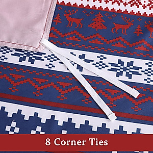 CAROMIO Christmas Duvet Cover Queen Size - Boho Christmas Holiday Reindeer Printed Duvet Cover Set, Soft and Breathable Christmas Decorations Bedding Set (Queen, 90"x90")